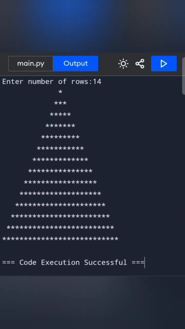 Pyramid Pattern Printing In Python Python Pythonprogramming Coding 