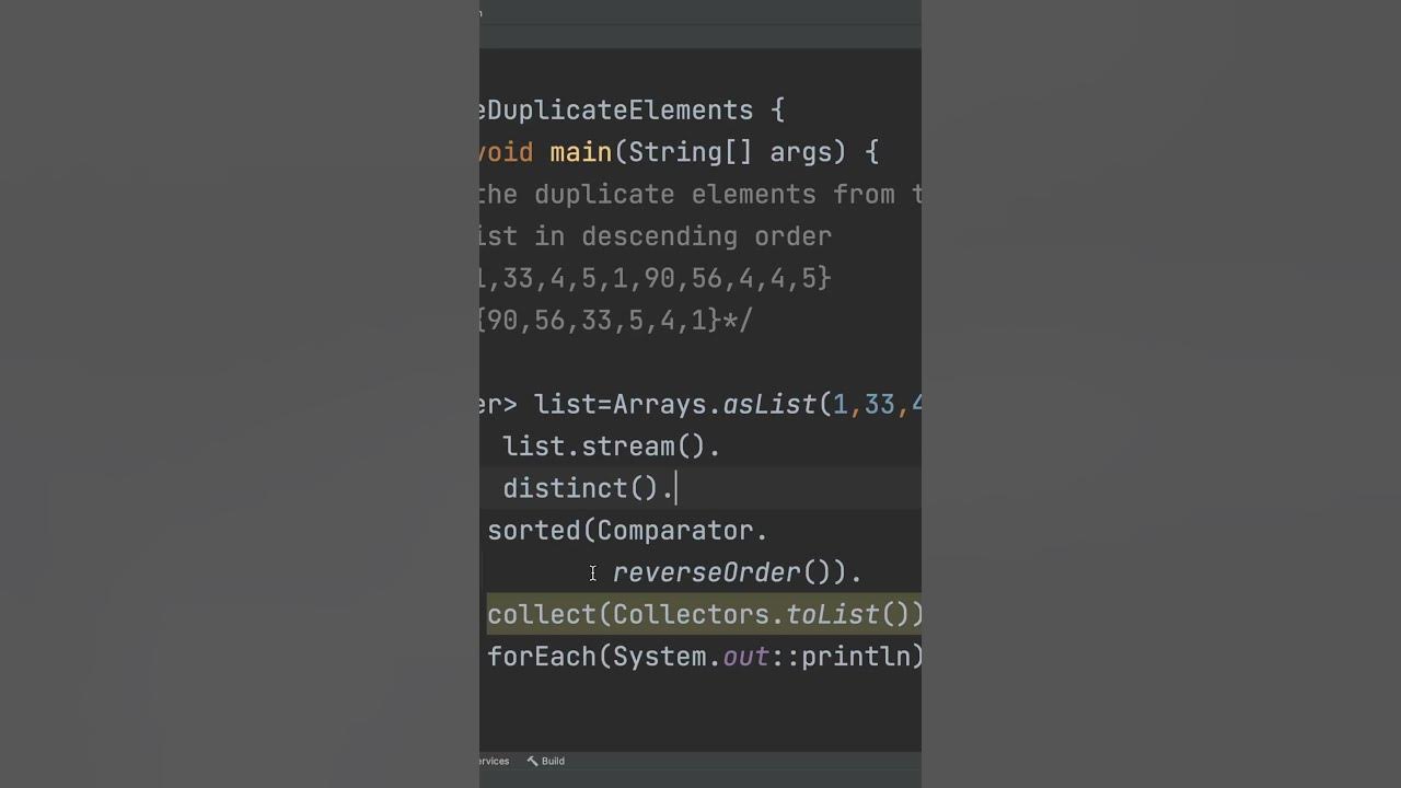 #short #youtubeshorts Remove duplicate elements from list of integer and sort the list in desc ...