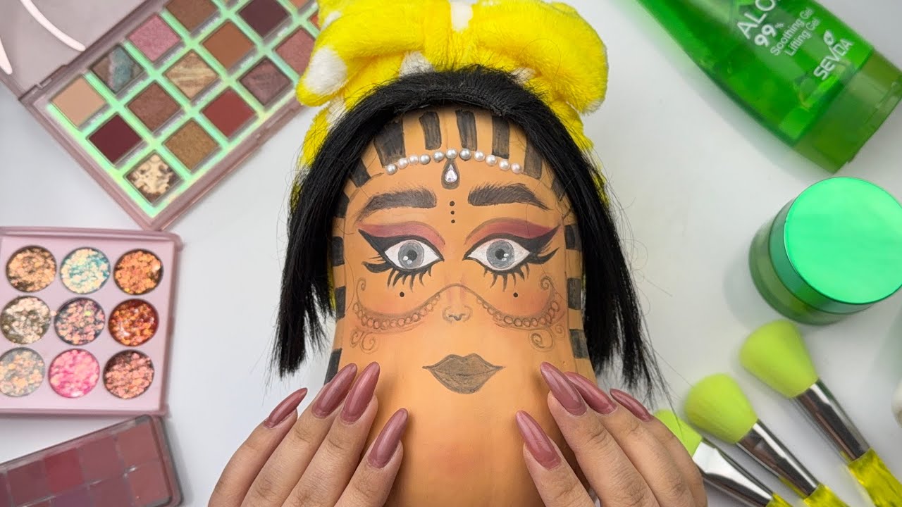 ASMR Skincare and Egyptian Makeup 👑 on Pumpkin | A Relaxing Journey to ...