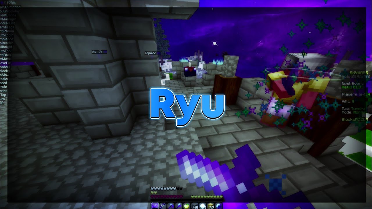 Ryu Client INSANE on BlocksMC with Strafe Speed, Full Autoblock, 40 ...