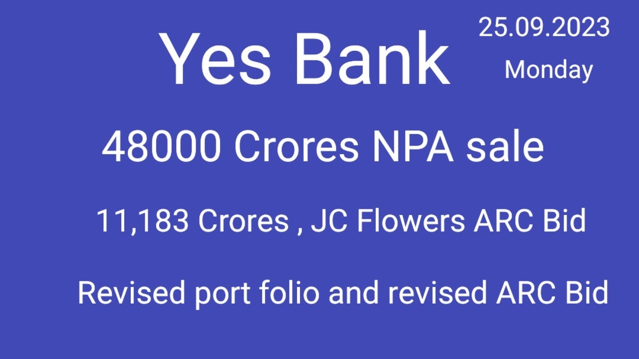 Yes Bank Sale of NPA 😱 Yes Bank Latest News Today 😱 Yes Bank Share ...