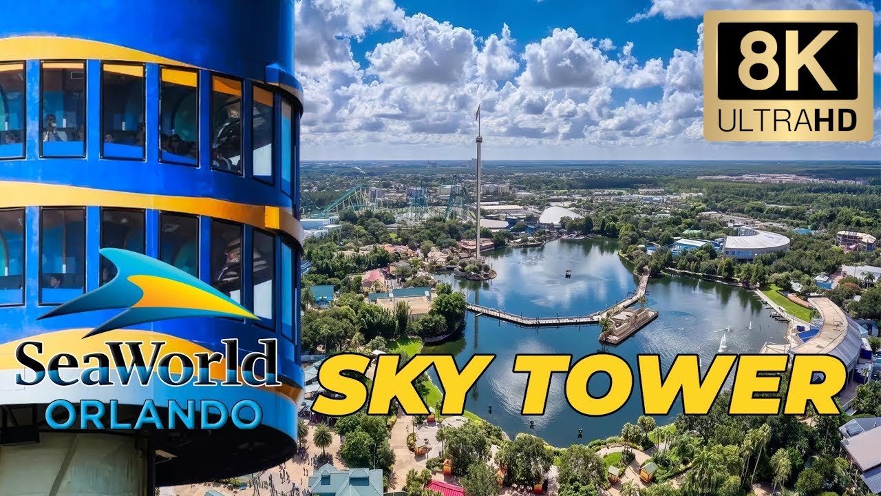 POV of the Sea World Sky Tower (Orlando, Florida) - 8K Observation Ride ...