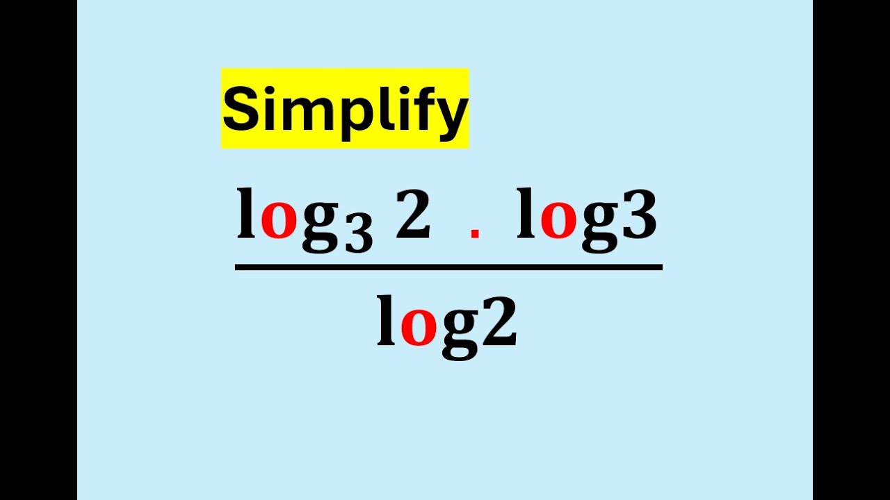 Simplification Of Logarithmic Expression Youtube 8887
