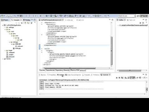 Creating a sample web project using Maven Eclipse and Tomcat - YouTube