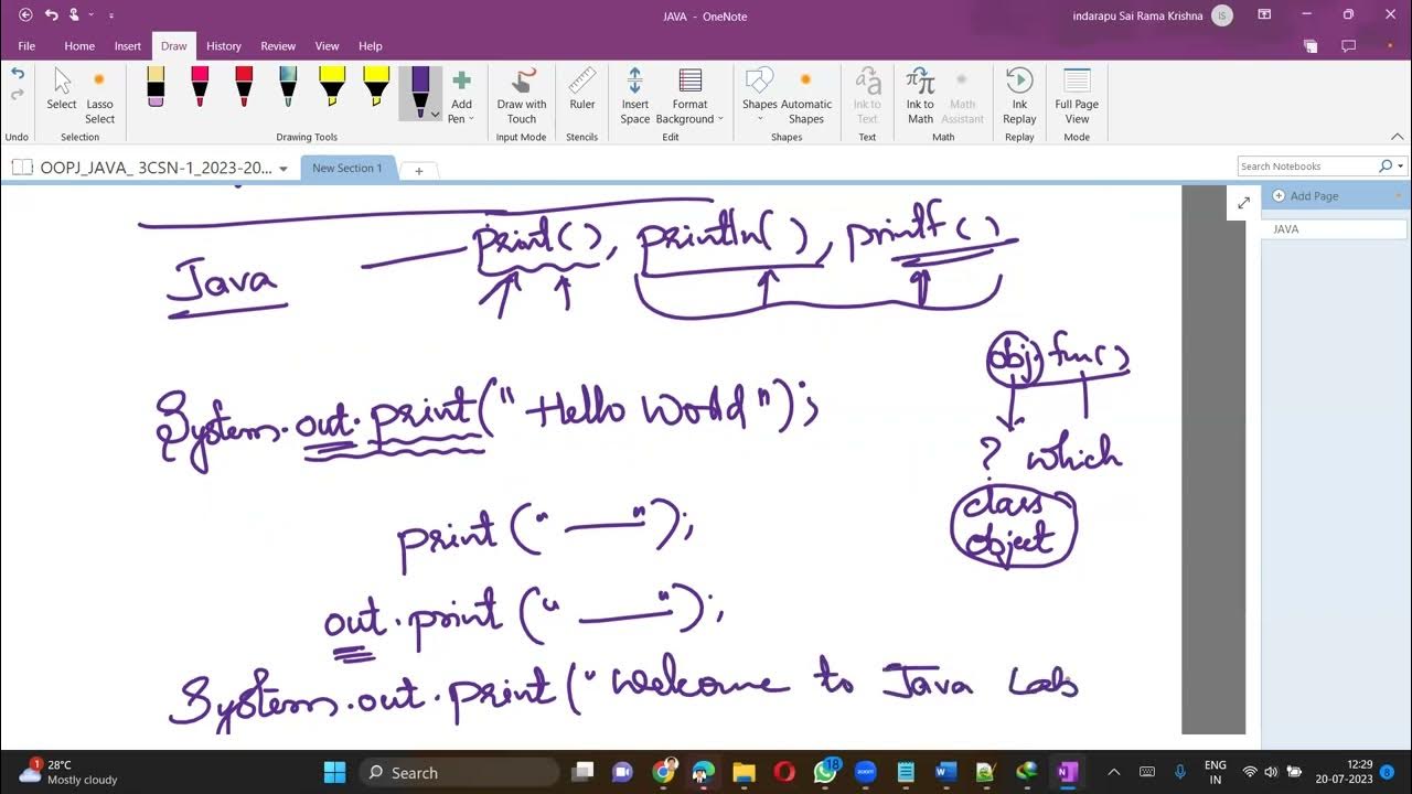 Displaying Simple Statements in JAVA - YouTube