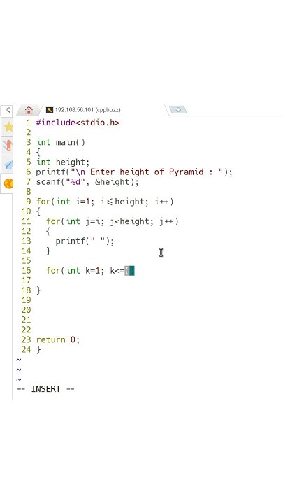 #45 Learn C Programming : how to print pyramid ? #shorts | CppBuzz.com - YouTube