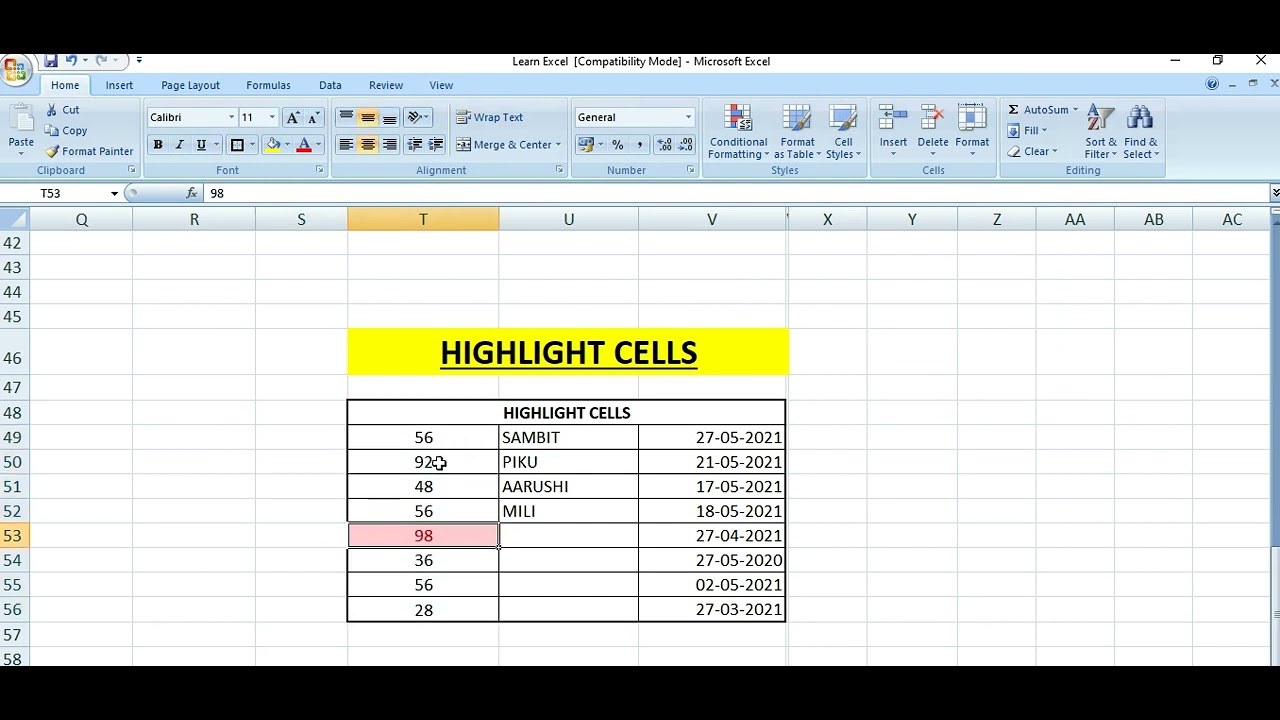 Part 9 MS Excel Highlight Cell Rule In Excel YouTube Part 9 MS Excel Highlight Cell Rule In Excel YouTube