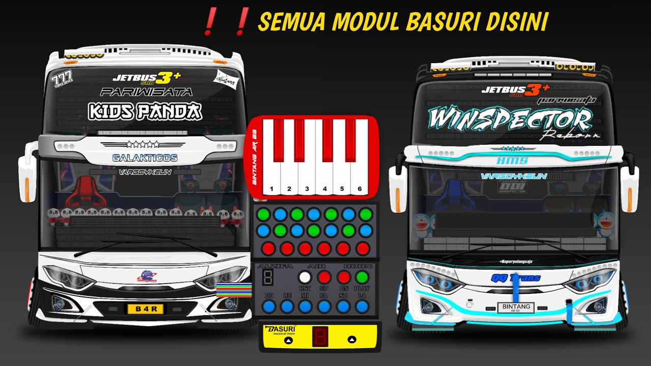 telolet basuri bus kids panda dan winspector versi semua modul - YouTube