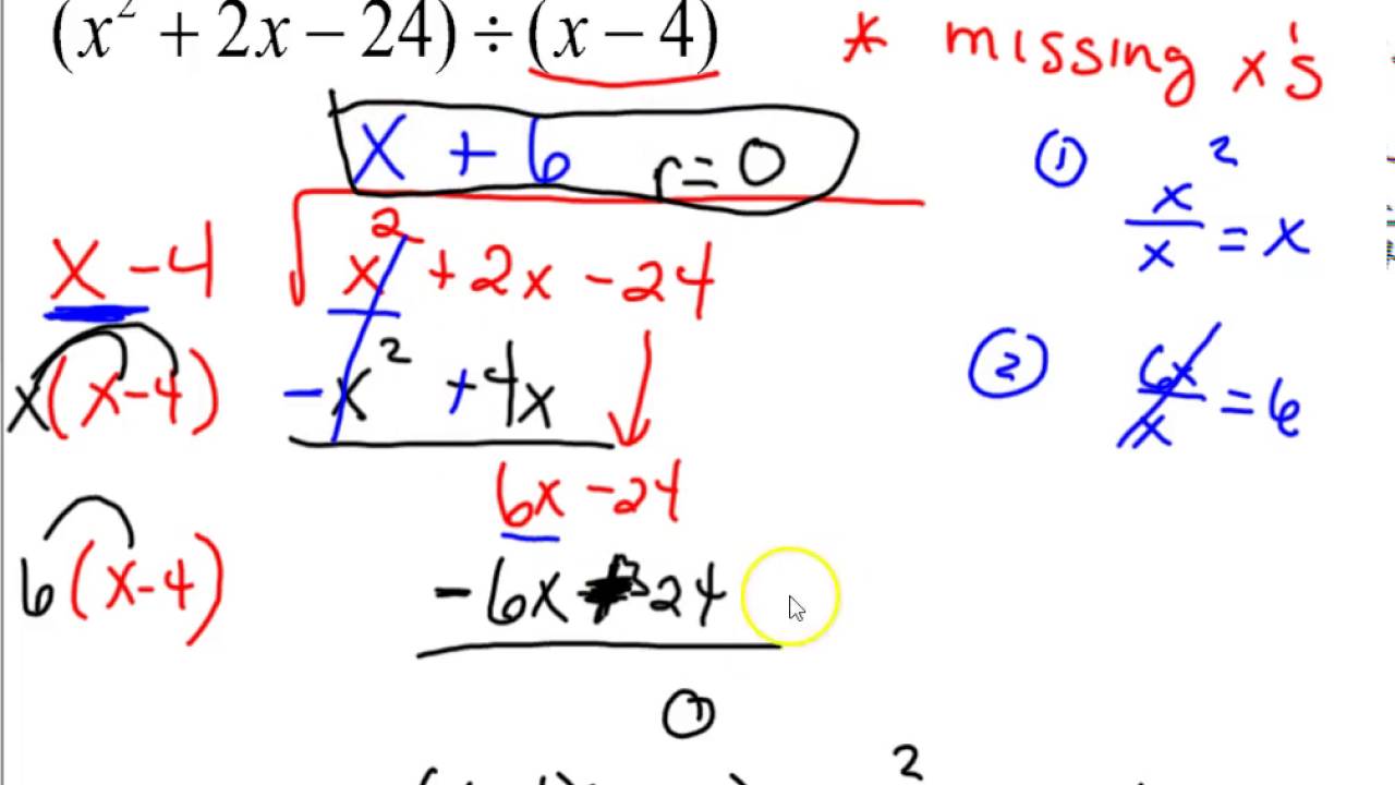 5 4 Polynomial Long division - YouTube