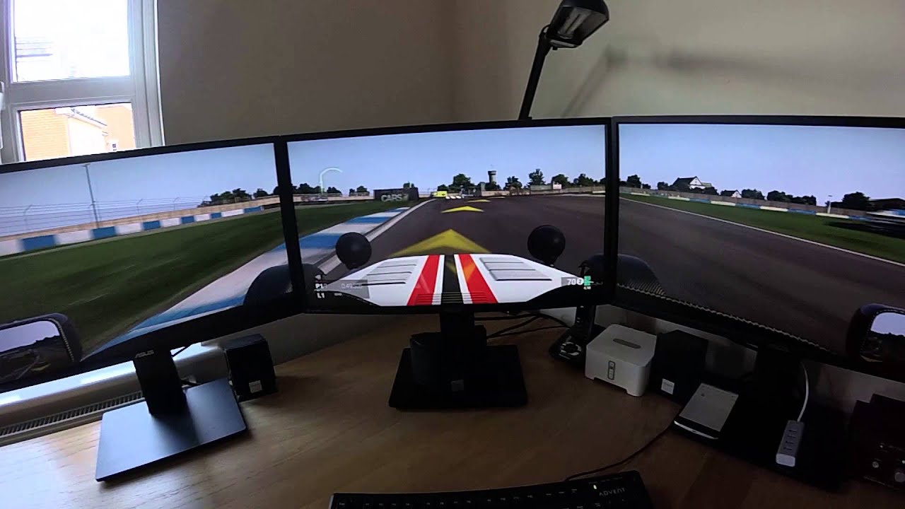 3 4K monitor gaming set up Project Cars - YouTube