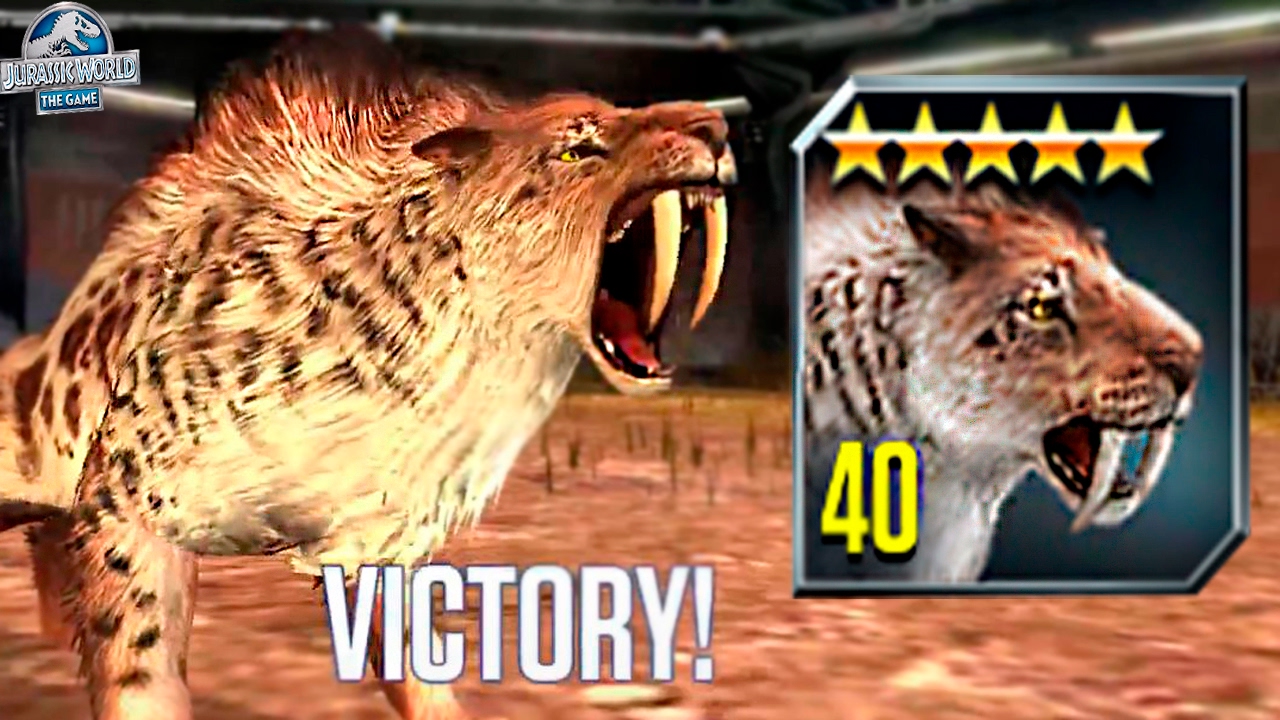 SMILODON MAX LEVEL 40! - Jurassic World The Game - *CENOZOIC UPDATE* HD ...