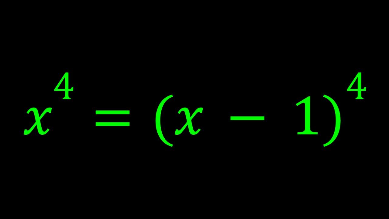 A Polynomial Equation X 4 x 1 4 YouTube
