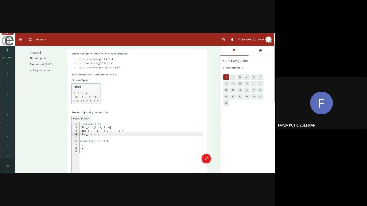 Pembahasan Soal No 2 - Bagian List (Python) - YouTube