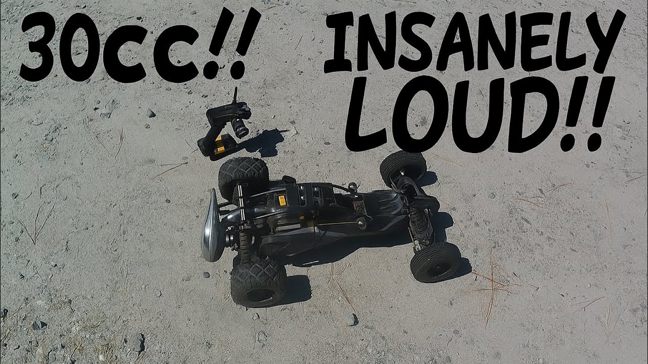 Insanely loud gas RC car disturbs the peace in public park - YouTube