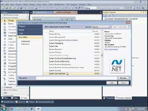 How to host a WCF Service (library) using Windows Forms (Host) - YouTube