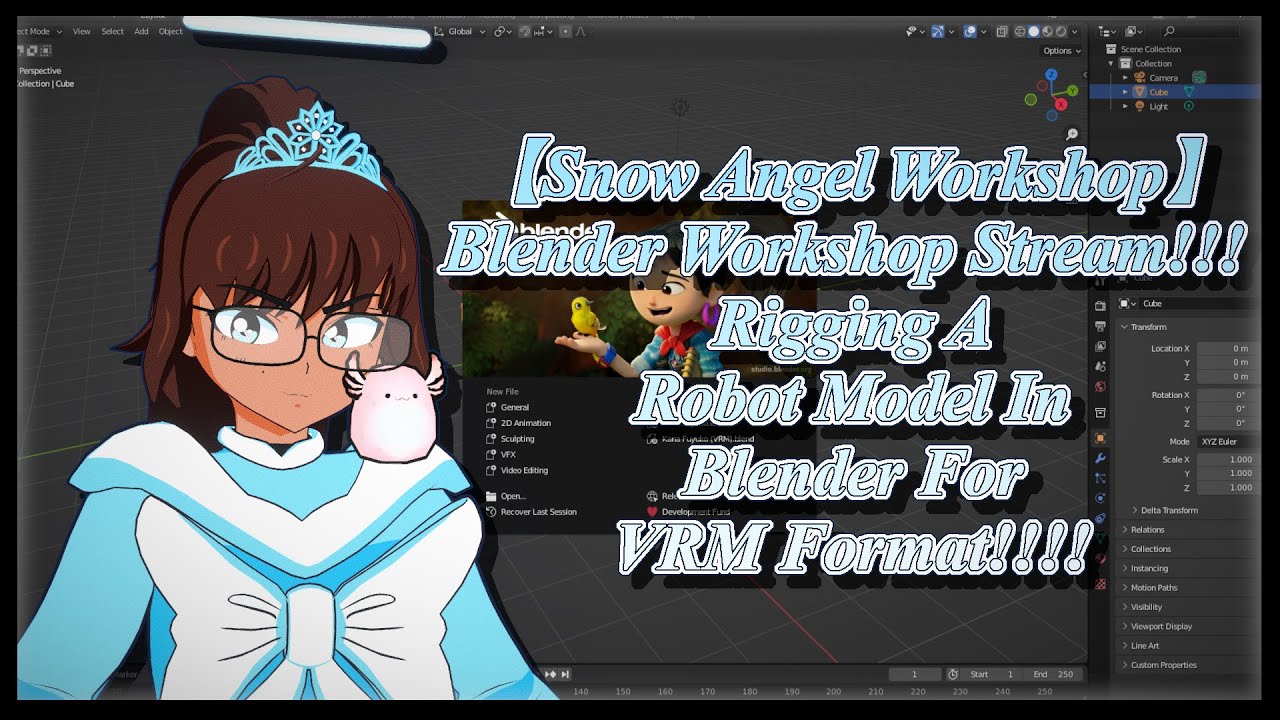 【Snow Angel Workshop】Blender Workshop Stream!!! Rigging A Robot Model ...