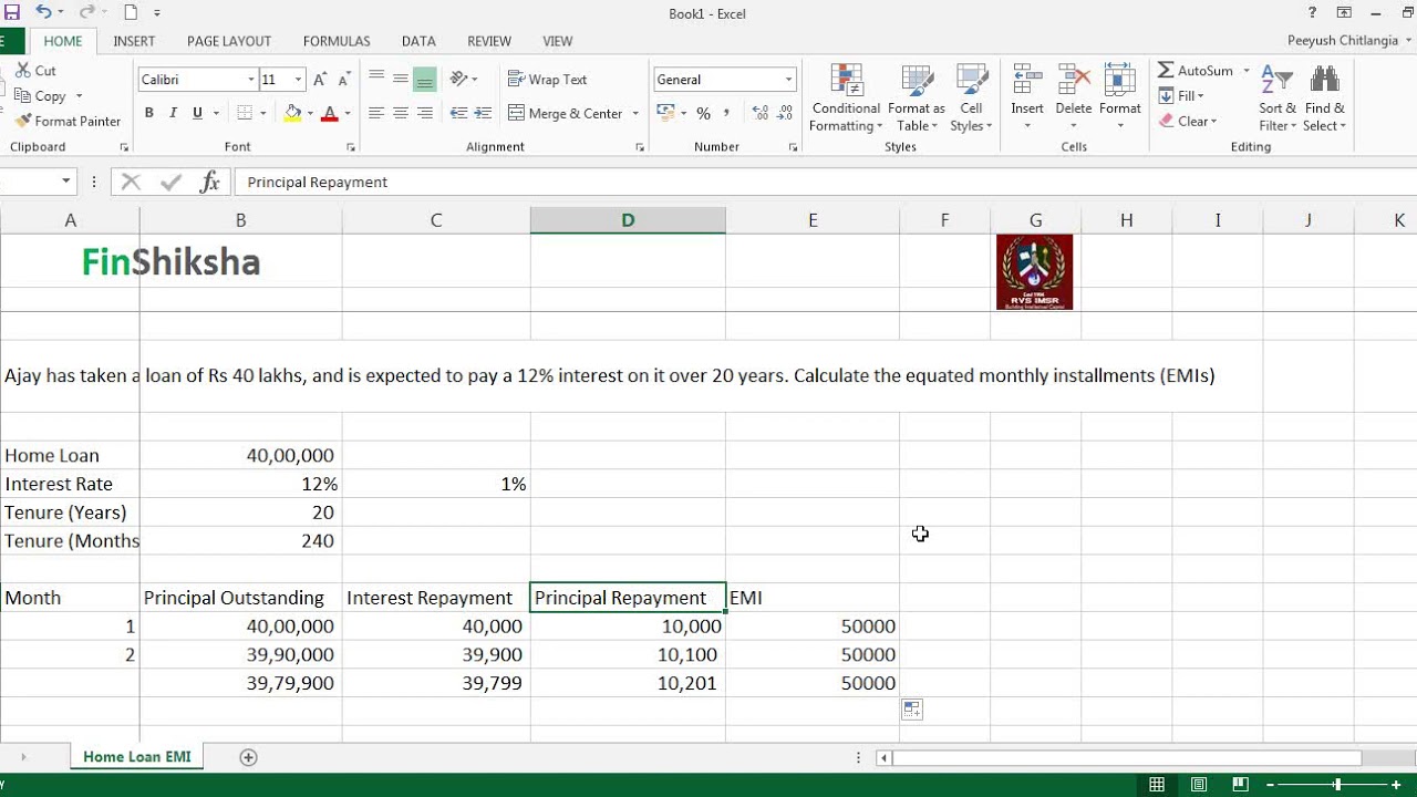 New Emi Calculation Formula In Excel Gif Formulas New Emi Calculation Formula In Excel Gif Formulas