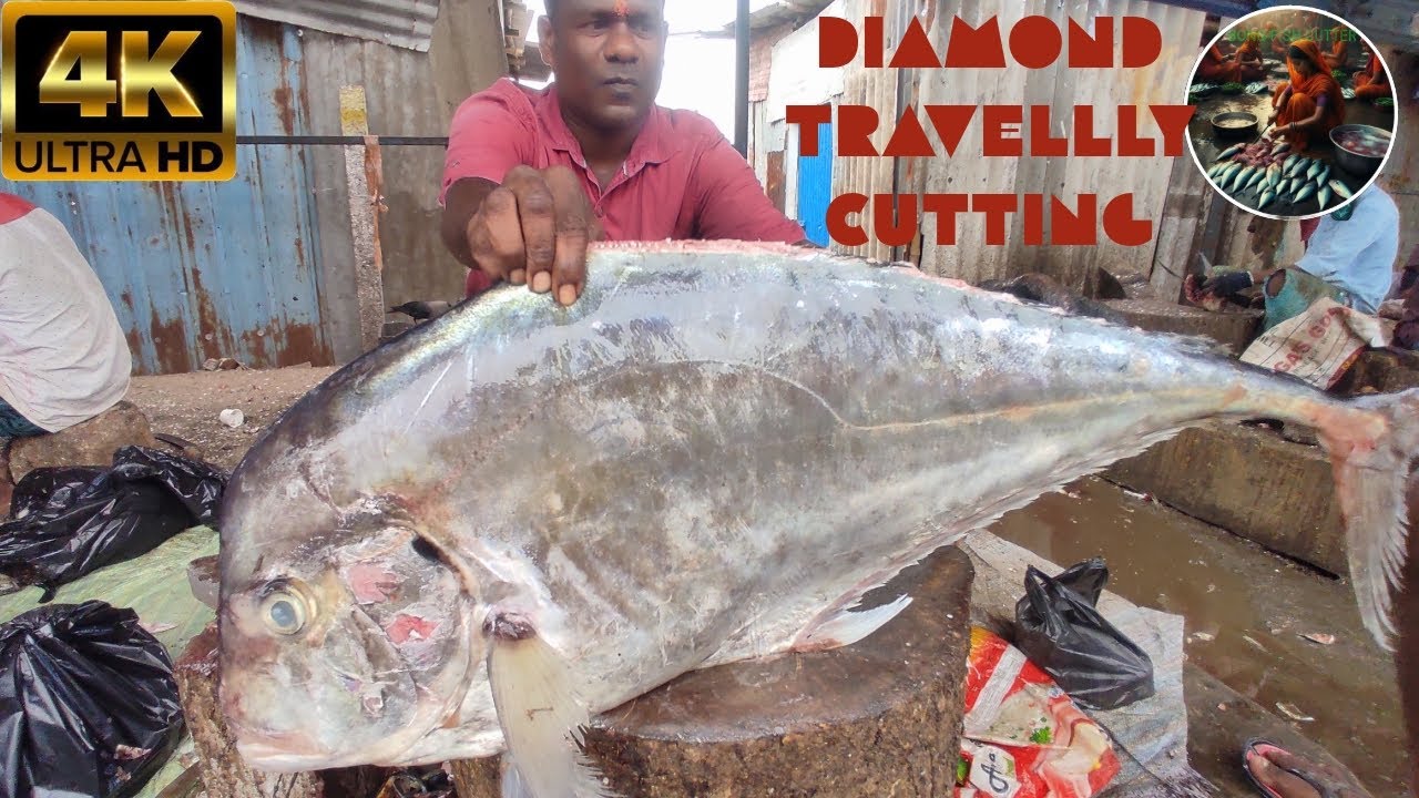 GREAT!! Giant! Diamond Trevally BIG Fish Cutting skills #bigfishcutting ...