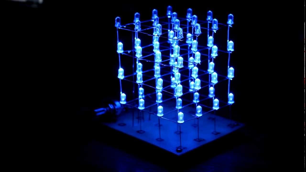 3D 4x4x4 LED Cube - YouTube