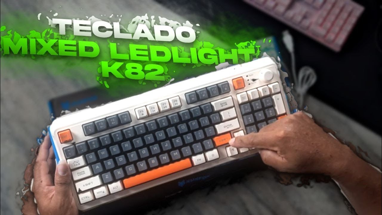TECLADO XUNFOX - MIXED LEDLIGHT K82 de Aliexpress - YouTube