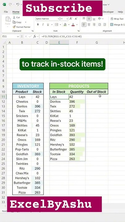 how to create an inventory tracker in Excel.#excel #exceltips #exceltricks #workhacks # ...