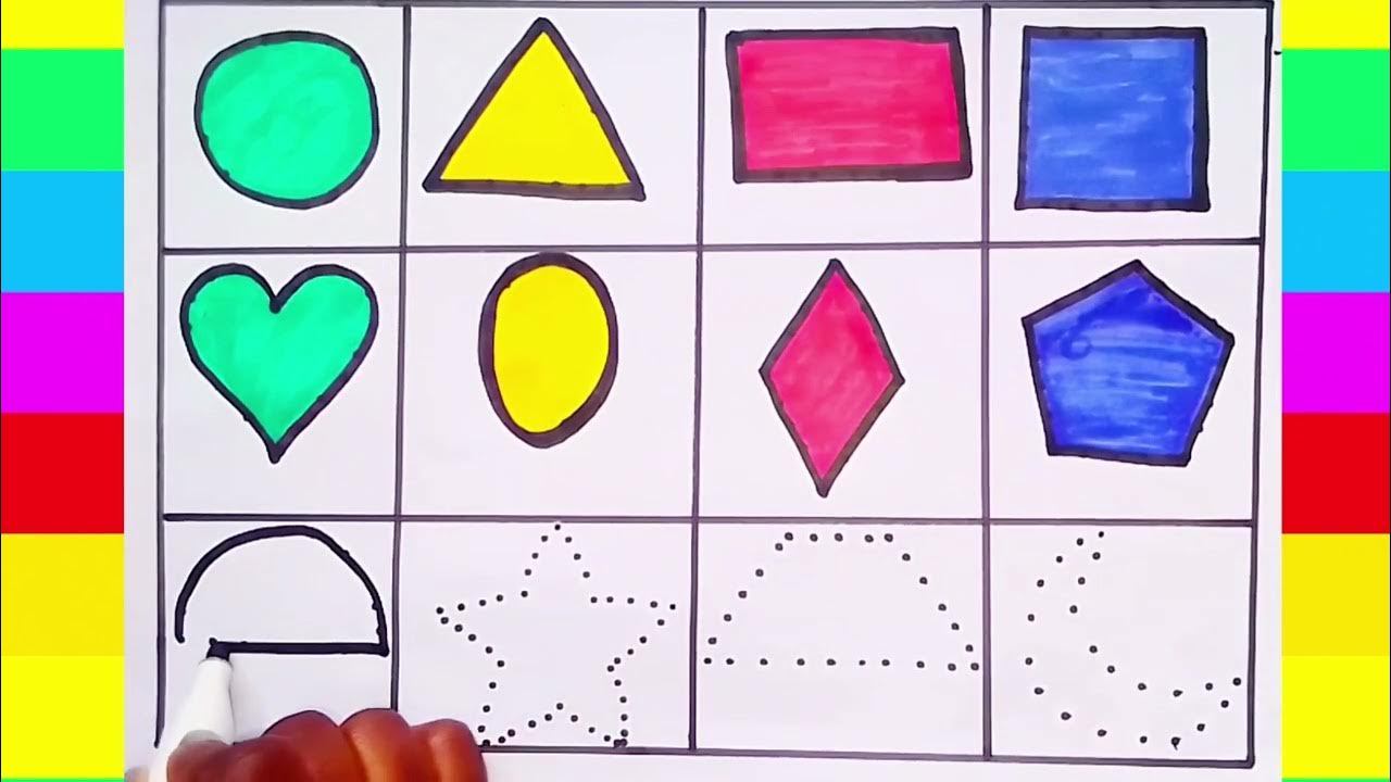 Learn Shapes and Colors for Kids| How to Draw and Color Shapes| Circle ...