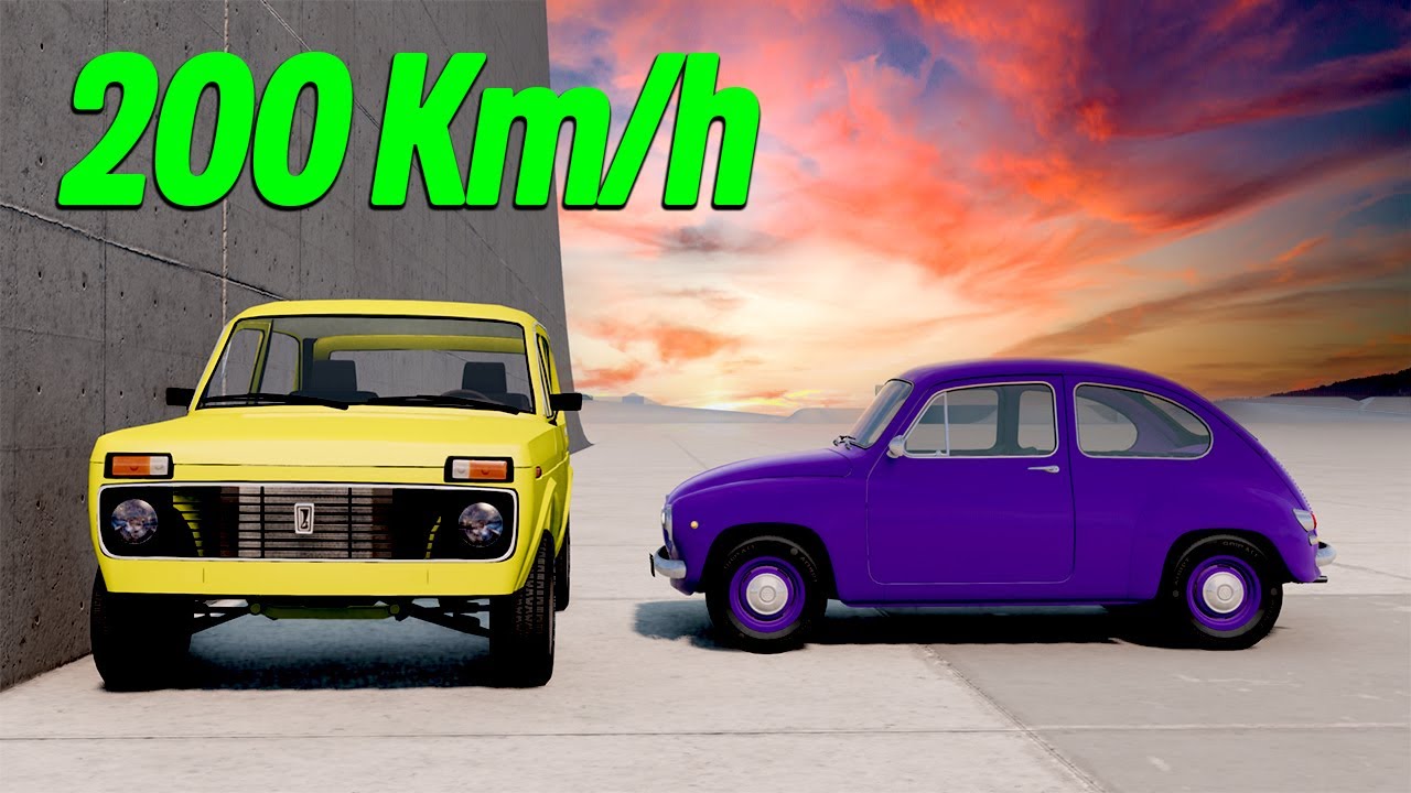 LADA NIVA vs FIAT 500 200 Km/h CRASH TEST! - BeamNG - YouTube