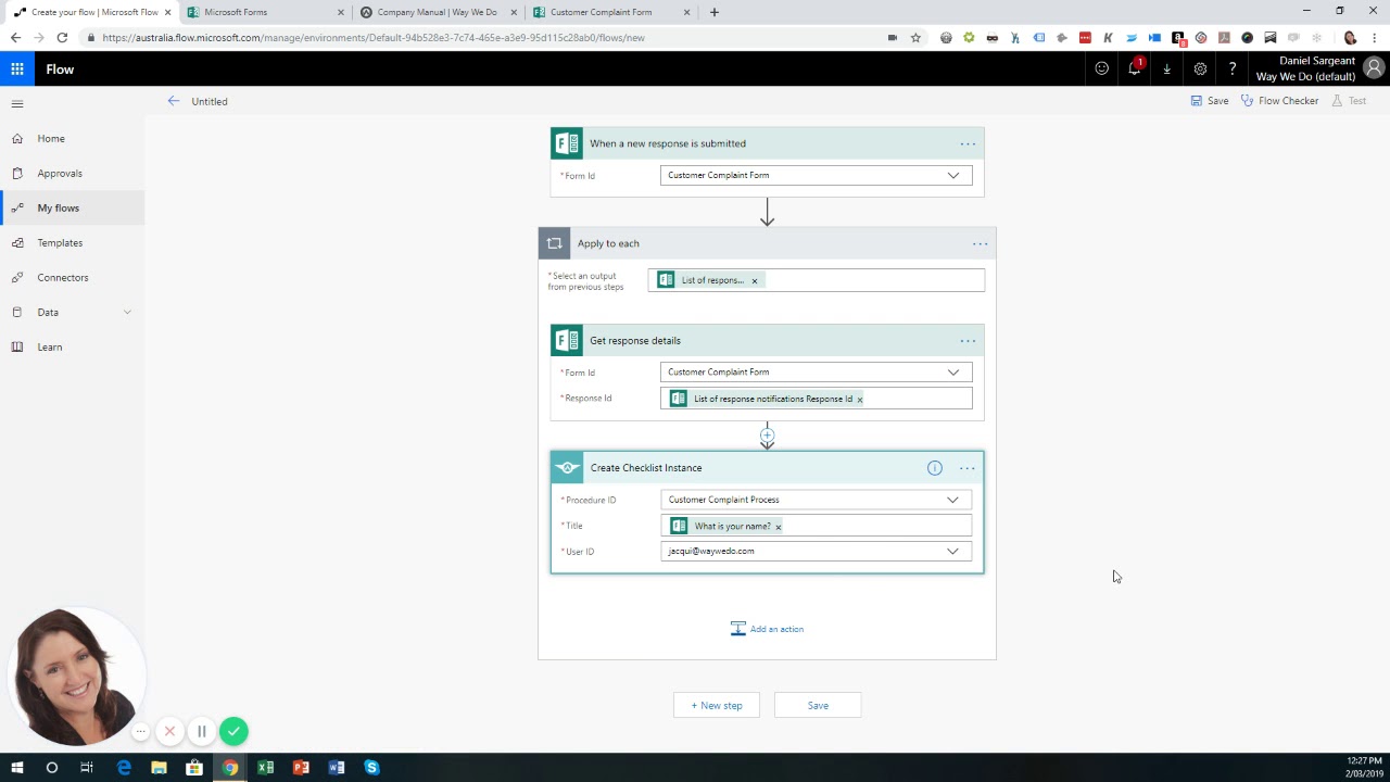 Microsoft Automate: Integrating Microsoft Forms with Way We Do - YouTube