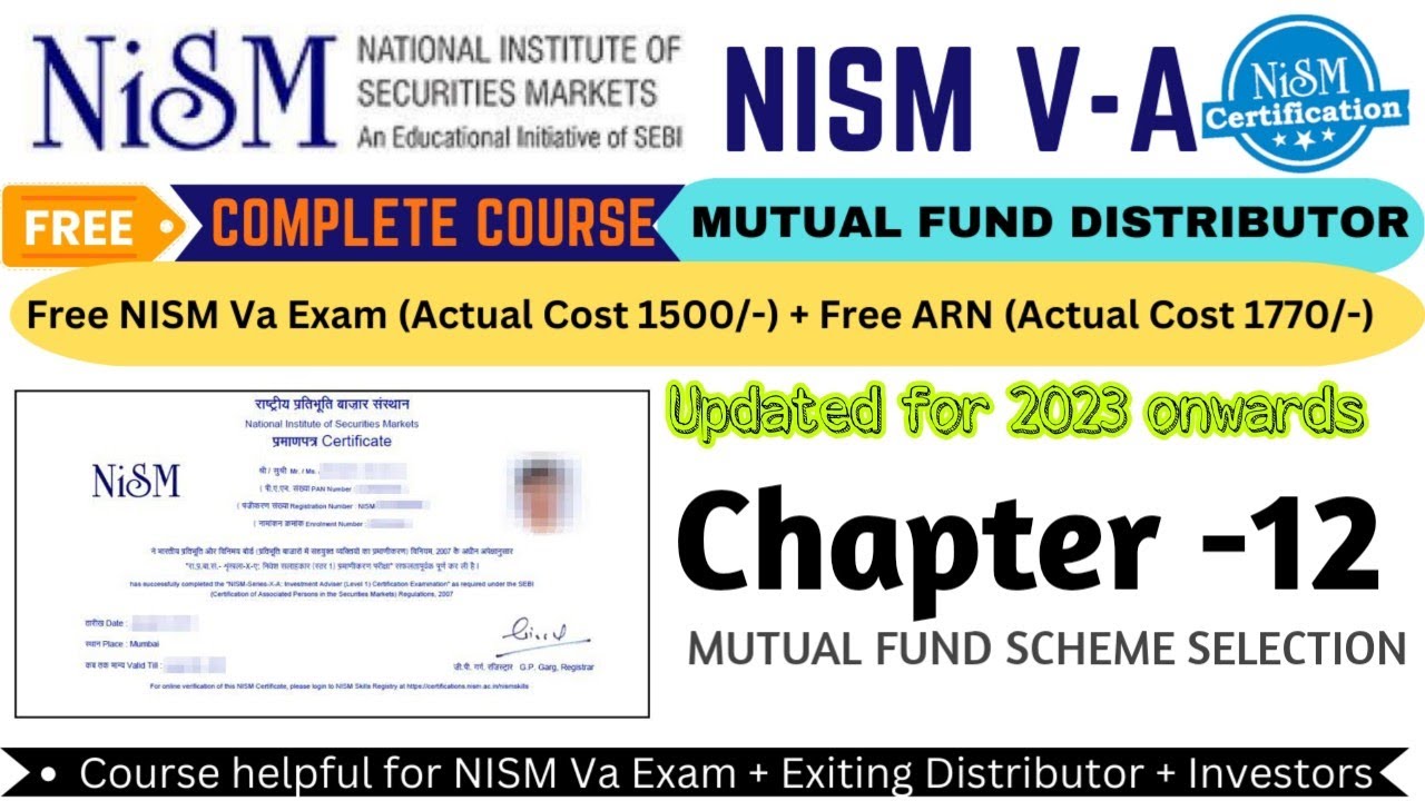 Nism Mutual Fund Chapter 12 Mutual Fund Scheme Selection Nism Va