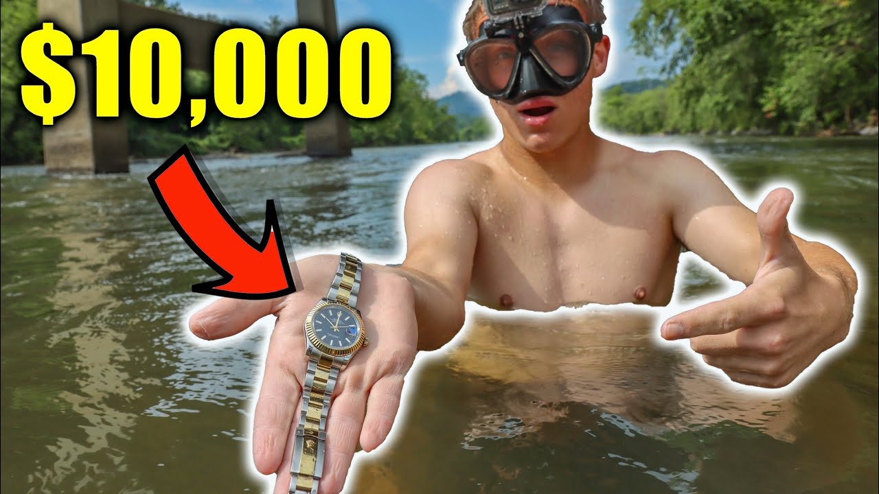 $10,000 Rolex Found In River! (Diving For River Treasure) - YouTube