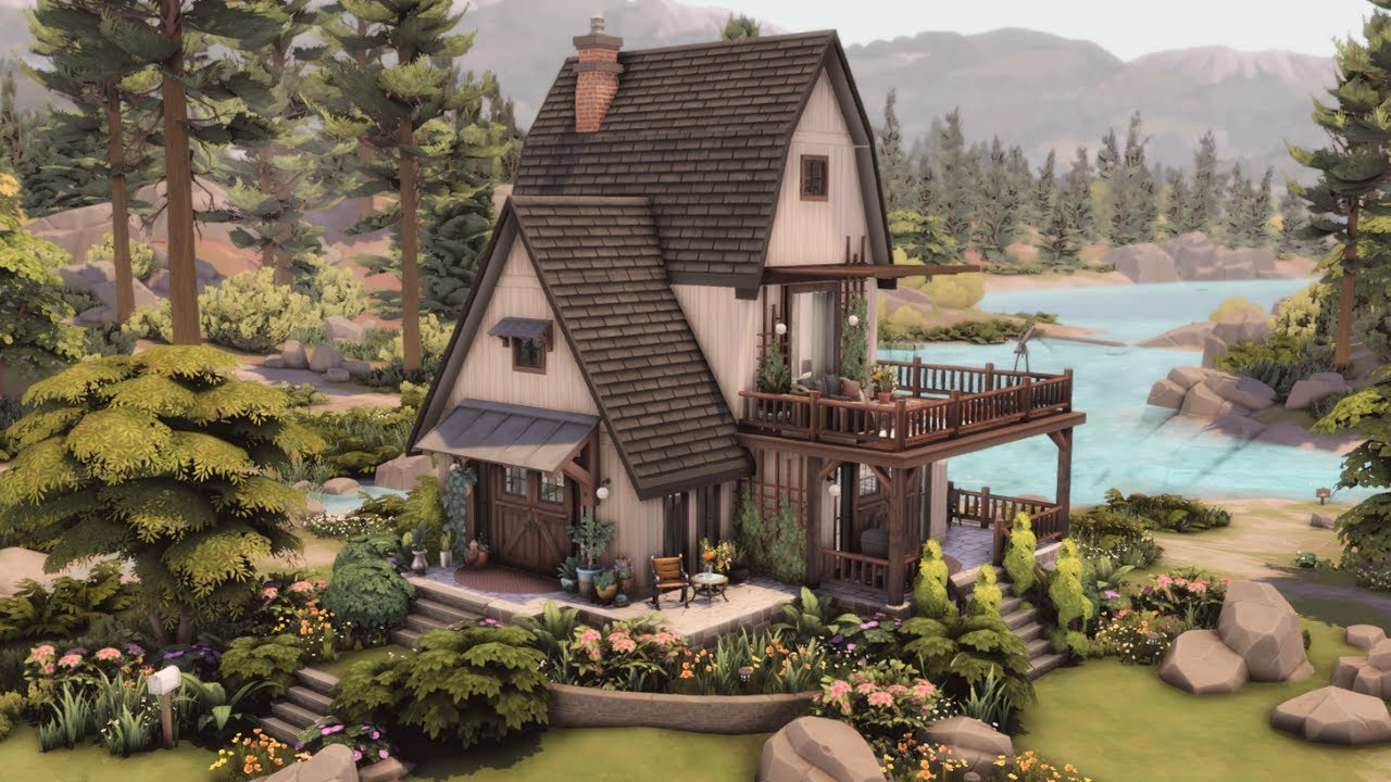 The Sims 4 - Little Falls Nook | Speed Build | No CC - YouTube