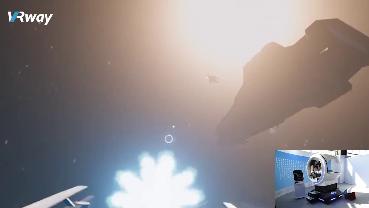 VRway soft girl playing double flight simulator fun scene hot ...