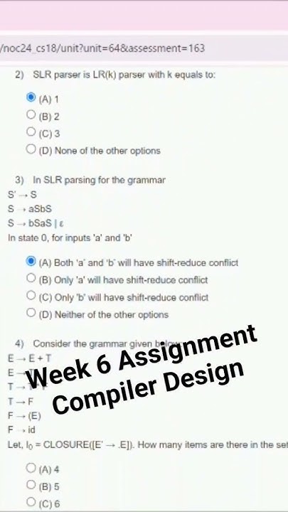 Compiler Design Week 6 Assignment Answers |NPTEL Jan-April 2024 #shorts #ytshorts #nptel - YouTube