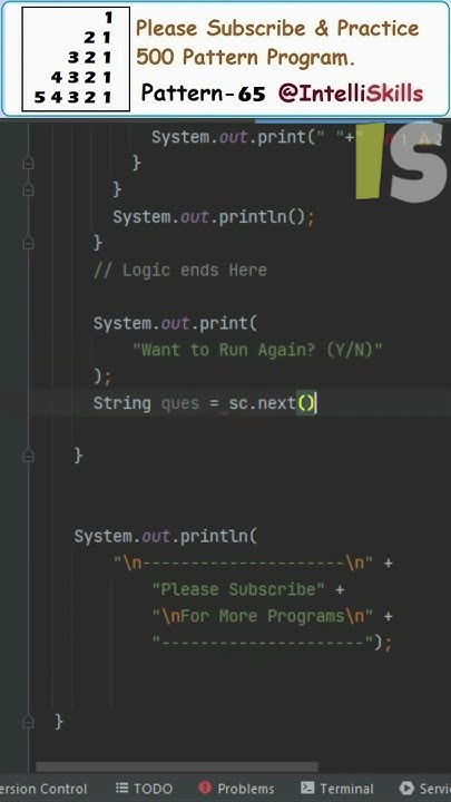 Java Pattern 65 500 Java Pattern Programs Shorts Java Coding Programming Youtube 
