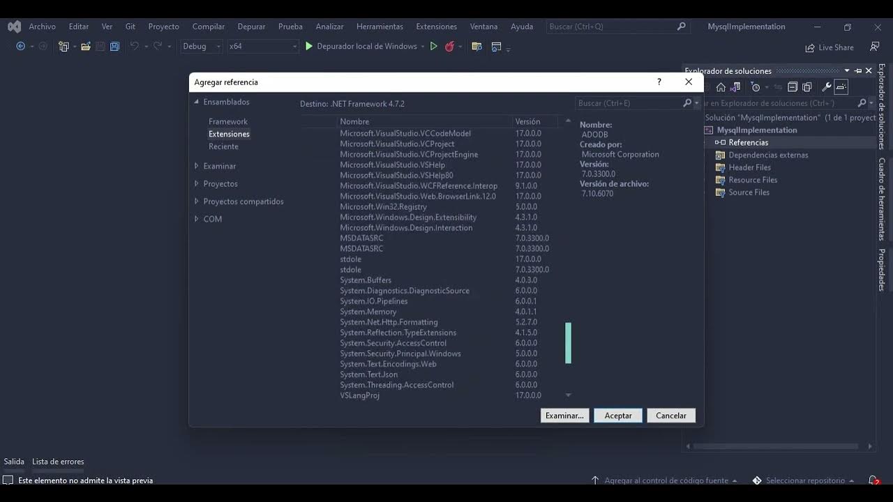 Actualización | Instalar Conector de MySQL para C++ | VisualC++ | MySQL ...