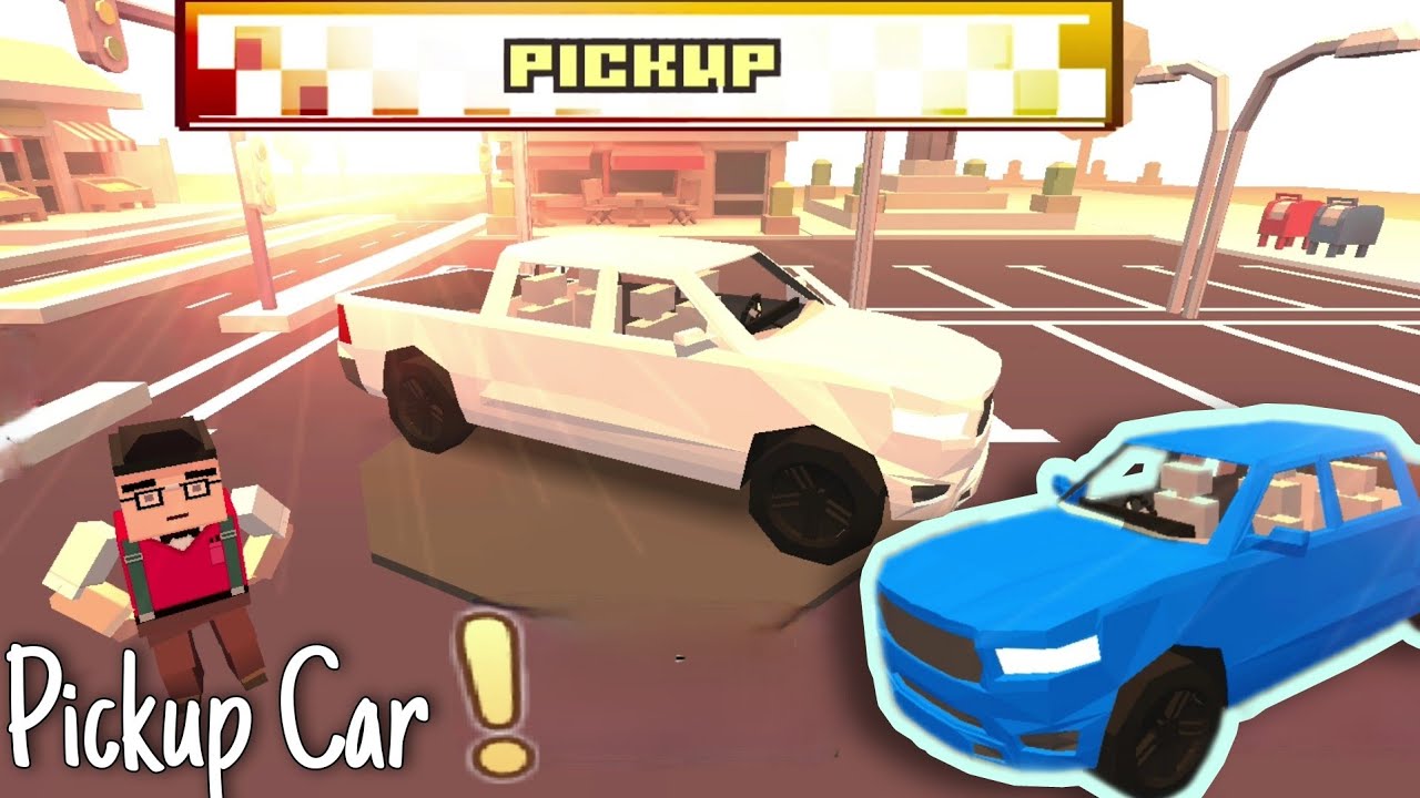 Blocky Car Racing and Simulator: Unlocking new Pick-up car and taking ...