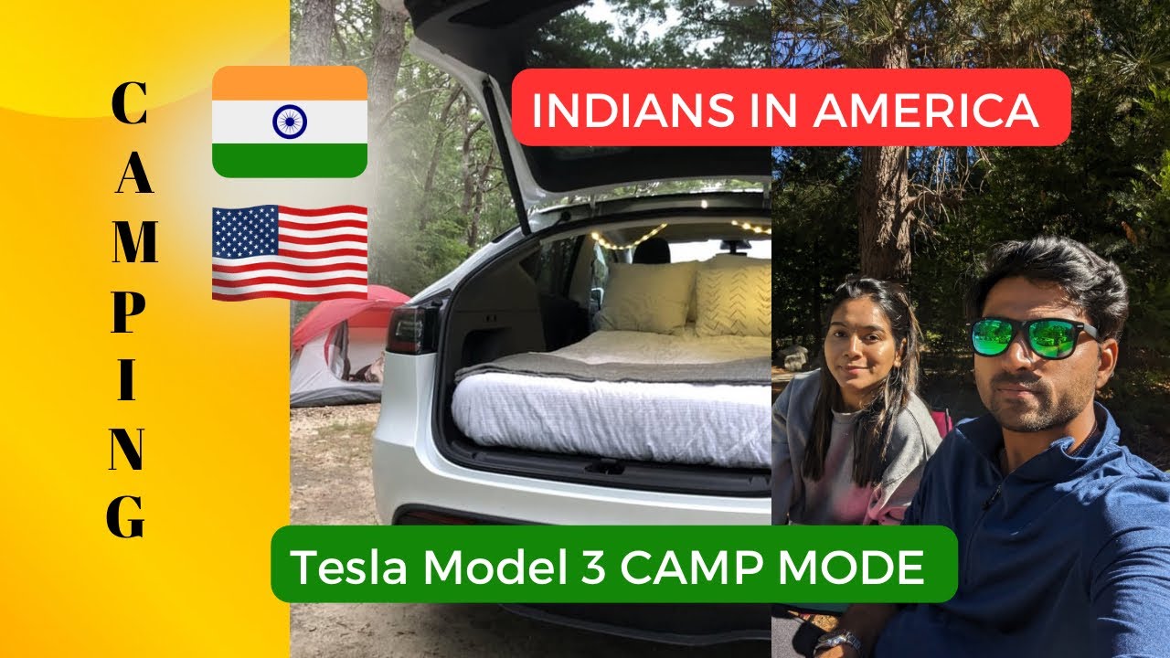 Camping in our car, TESLA MODEL 3 CAMP MODE - YouTube