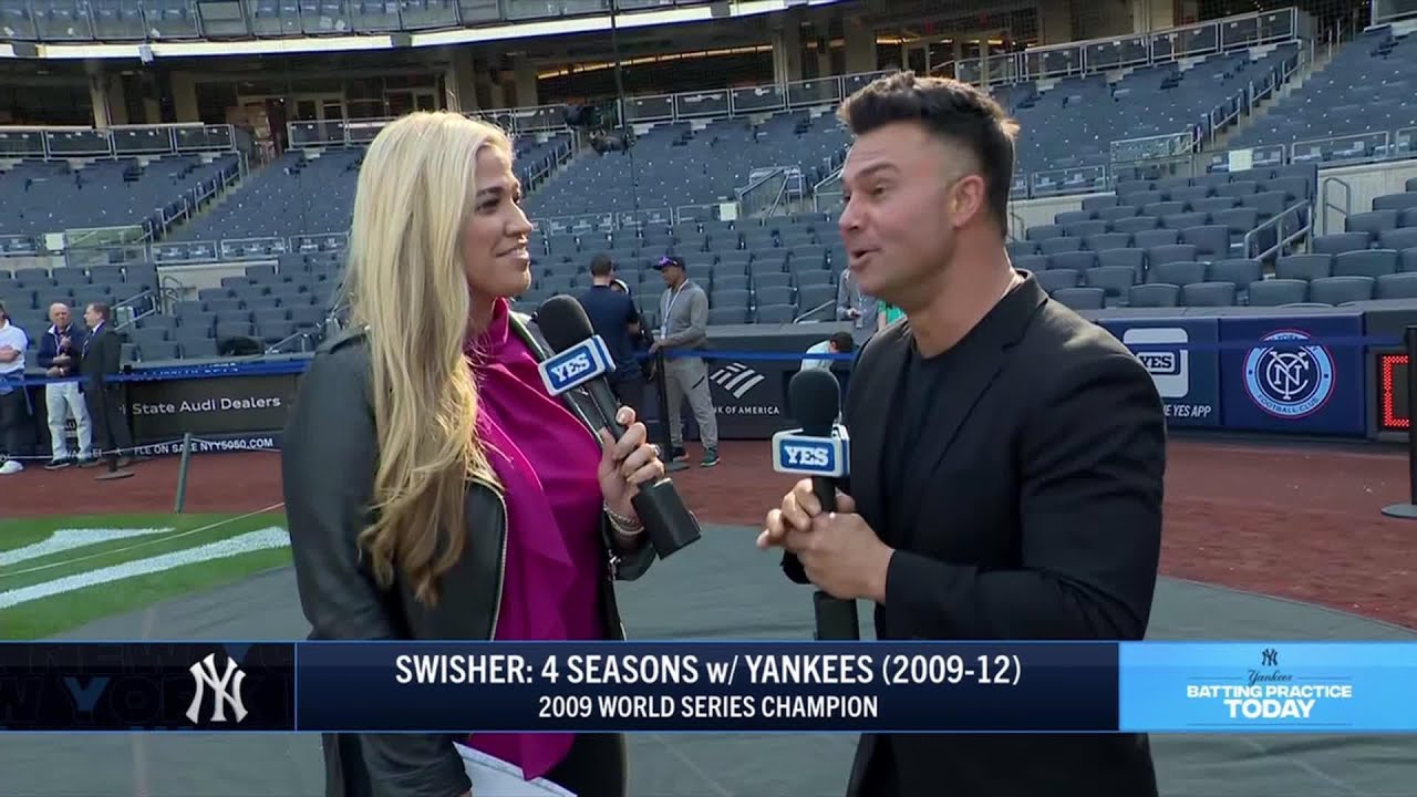 Nick Swisher brings the energy during Yankees Batting Practice - YouTube