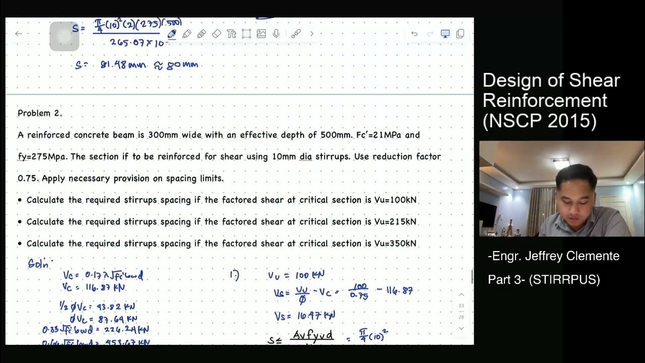 DESIGN OF SHEAR REINFORCEMENT (NSCP 2015)-PART 3 - YouTube