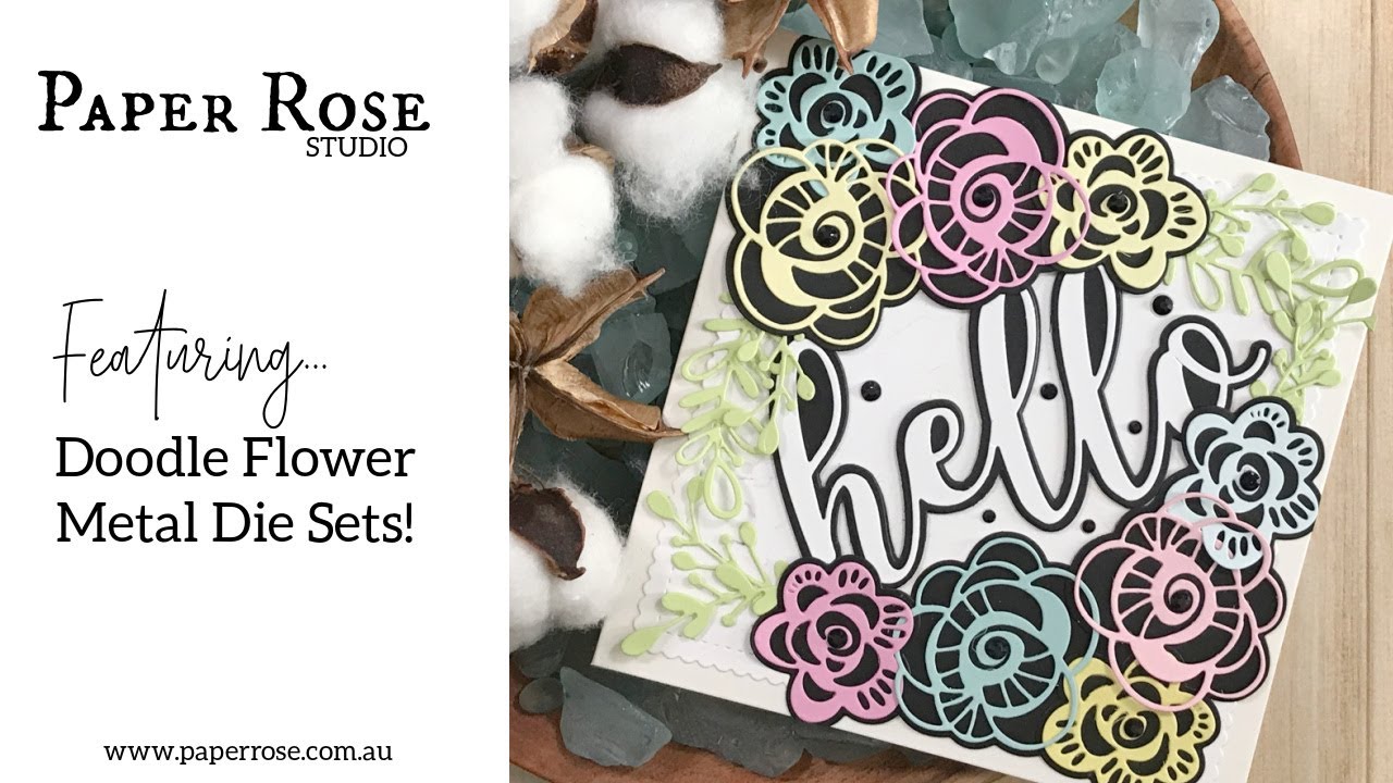 Paper Rose Studio | 6 x 6 in Card Filled with Die Cuts | Doodle Flowers ...