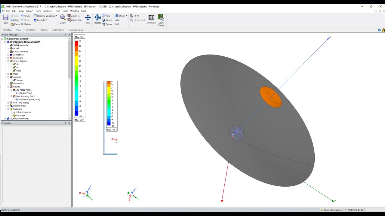 cassegrain/Parabolic Reflector Antenna - Near Field plot in HFSS - YouTube