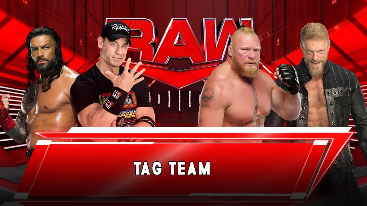 WWE 2K24 | Roman Reigns + John Cena Vs. Brock Lesnar + Edge Tag Team ...