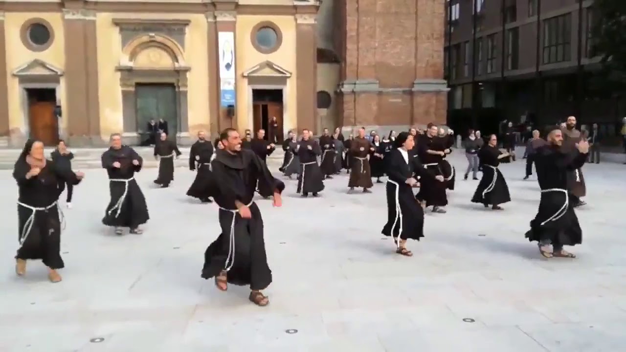 People dressed as monks dancing to Jerusalema - YouTube
