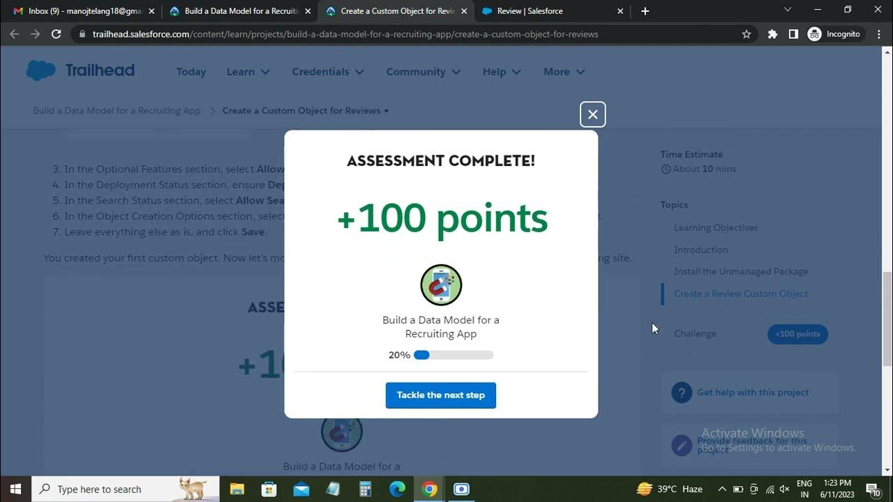 S23-Create a Custom Object for Reviews | Build a Data Model for a Recruiting App - YouTube