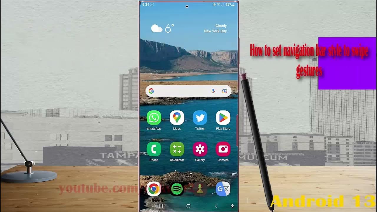 Samsung Galaxy S23 Ultra : How to set navigation bar style to swipe gestures - YouTube