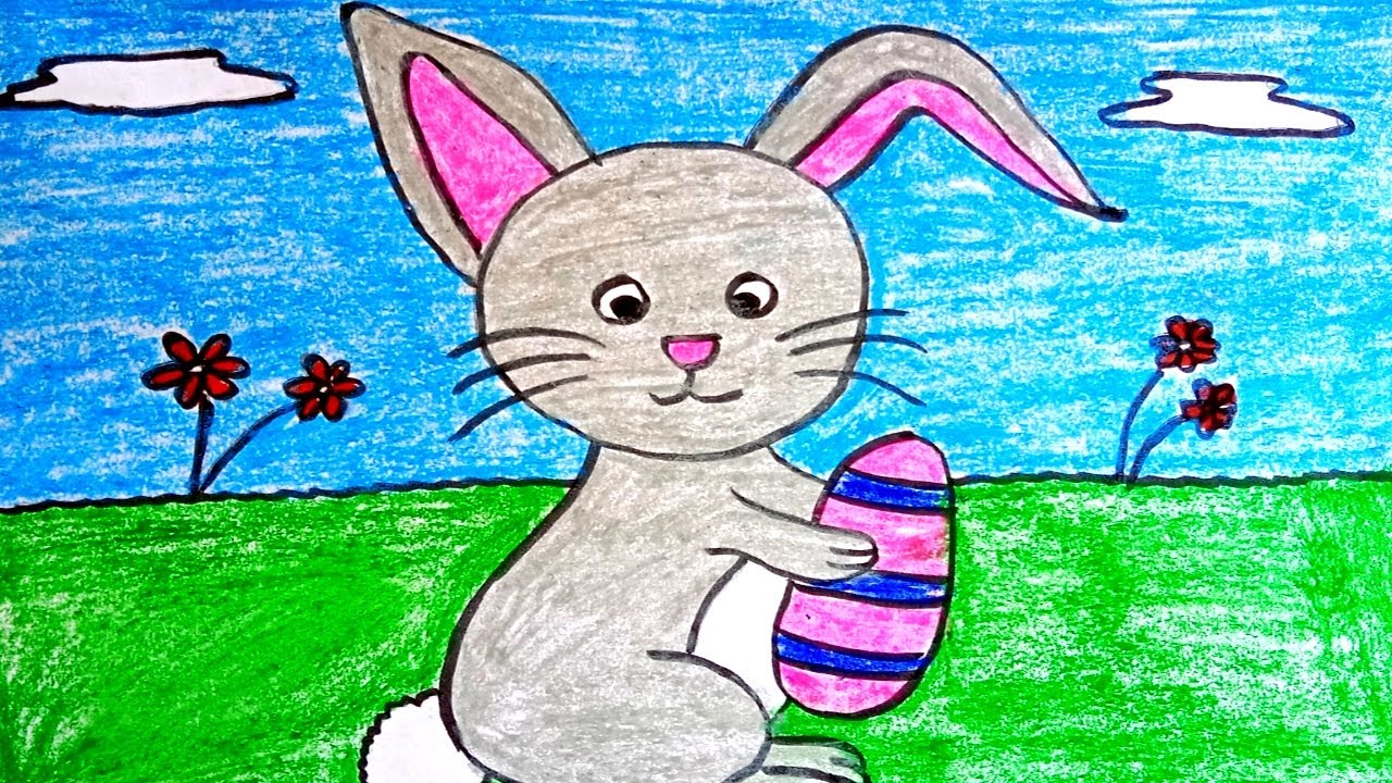 How to draw Easter Egg ll how to draw Easter bunny #kidsdrawing - YouTube