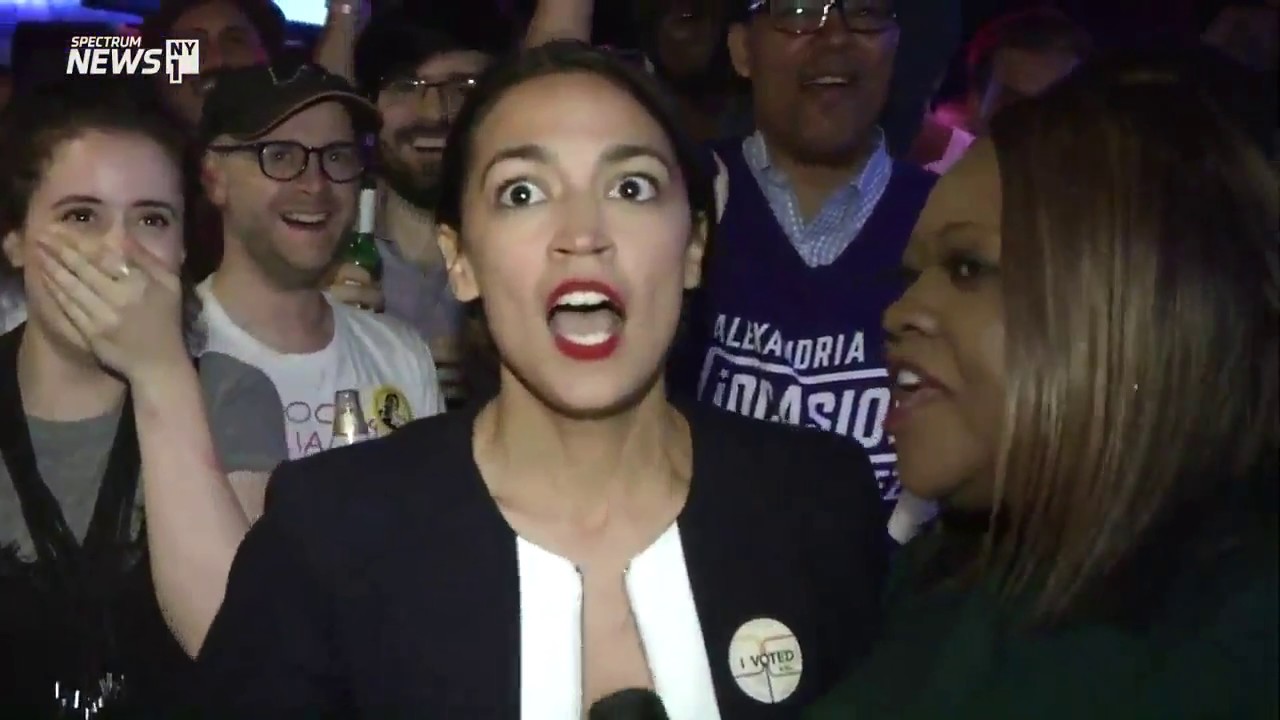 Alexandria Ocasio-Cortez's Live reaction to a upset win in primary ...