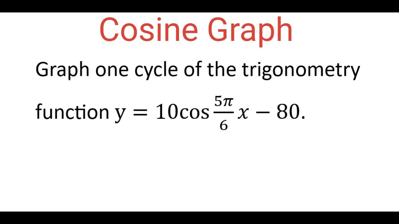GRAPH Of Transformed COSINE Function y = 10cos(5pi/6)x - 80 - YouTube