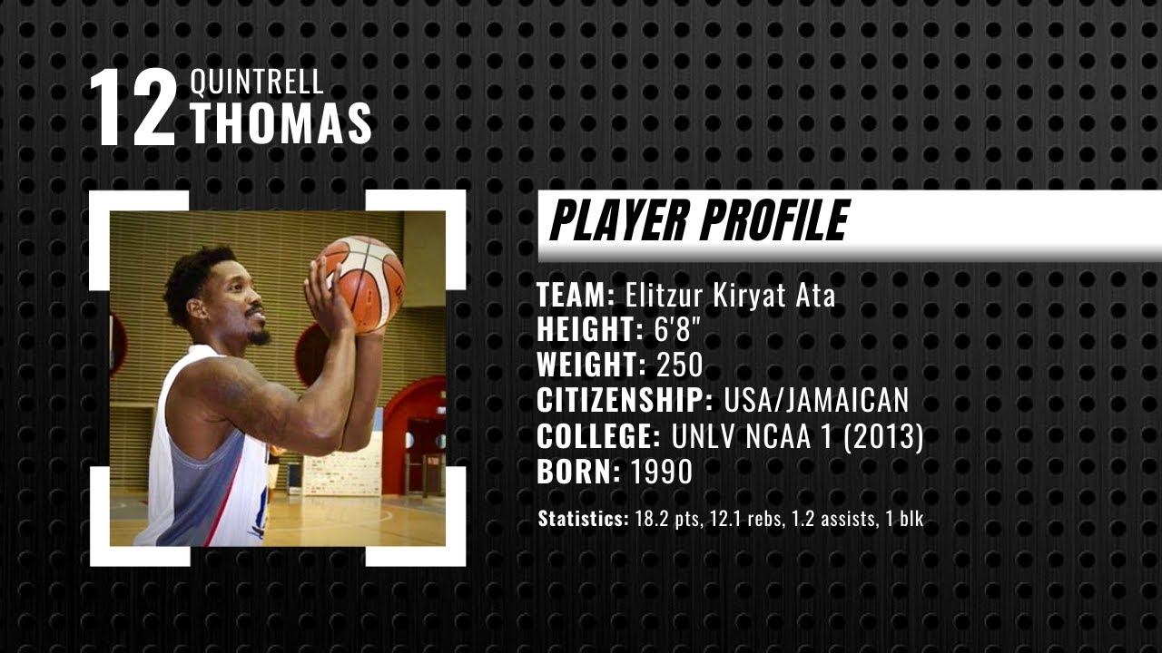 Quintrell Thomas 2019-20 Elitzur Kiryat Ata Season Highlights - YouTube