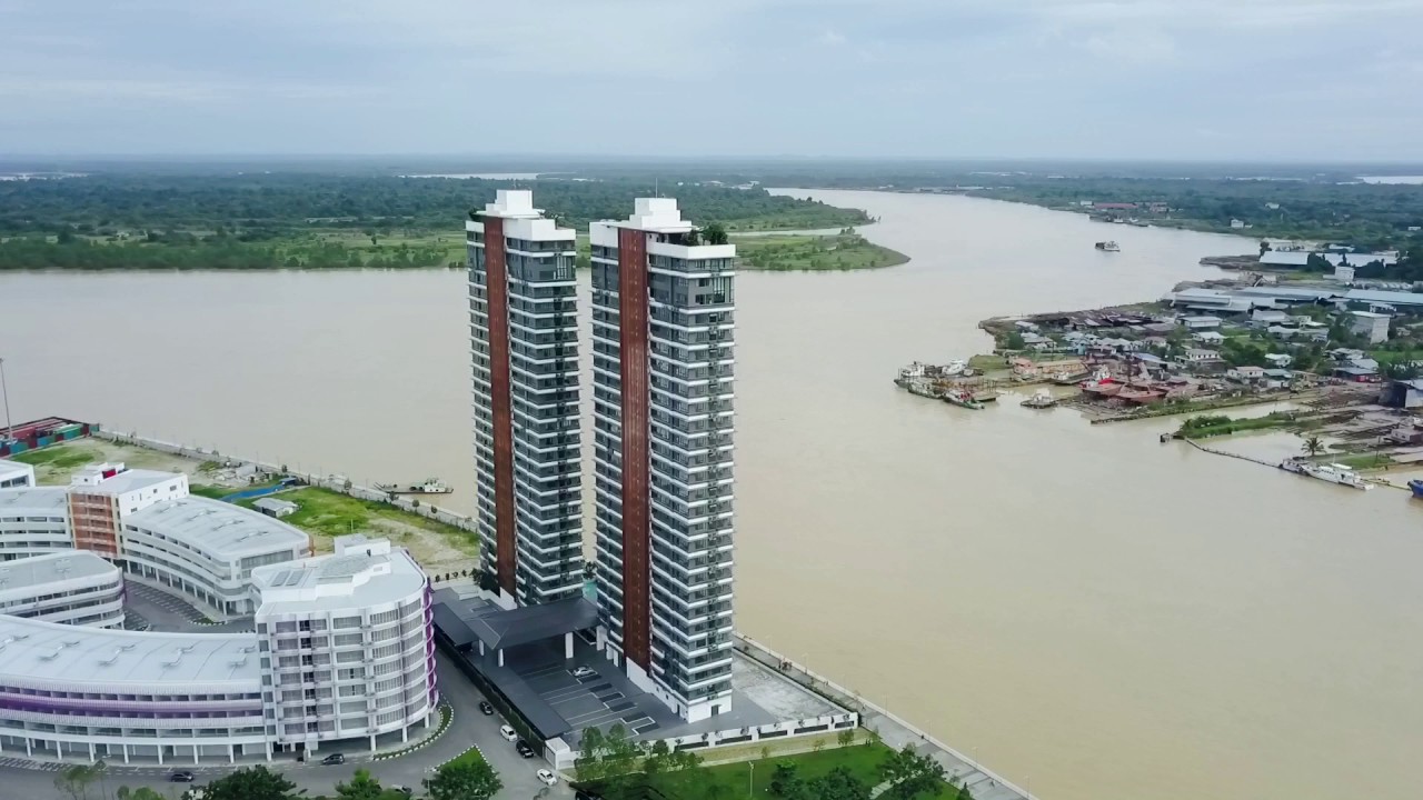 Aerialgraphy Short View Sibu Waterfront - YouTube